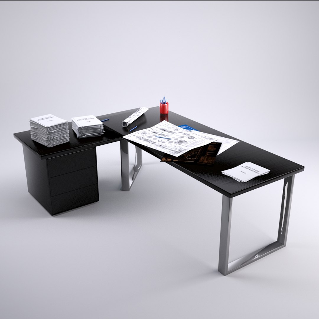 3d Desk Stationery Model