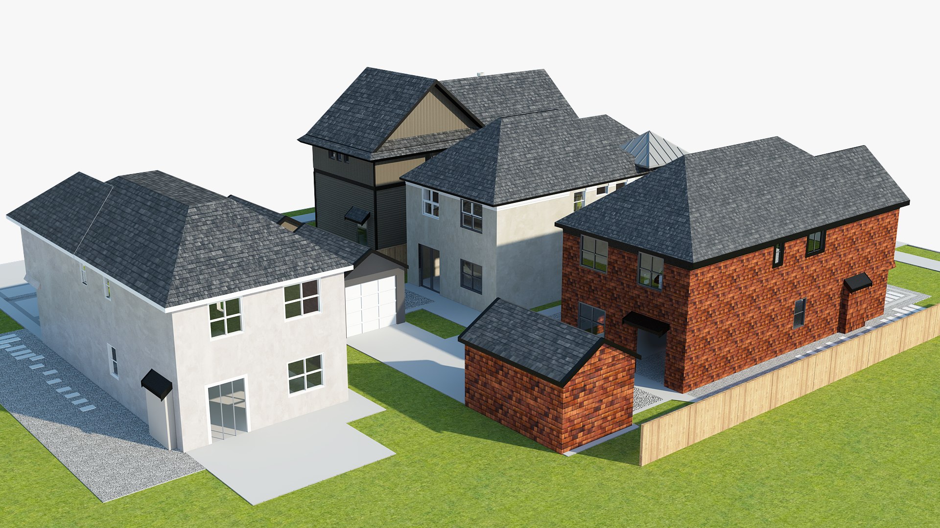 3D Model Realistic Neighborhood - TurboSquid 1494057