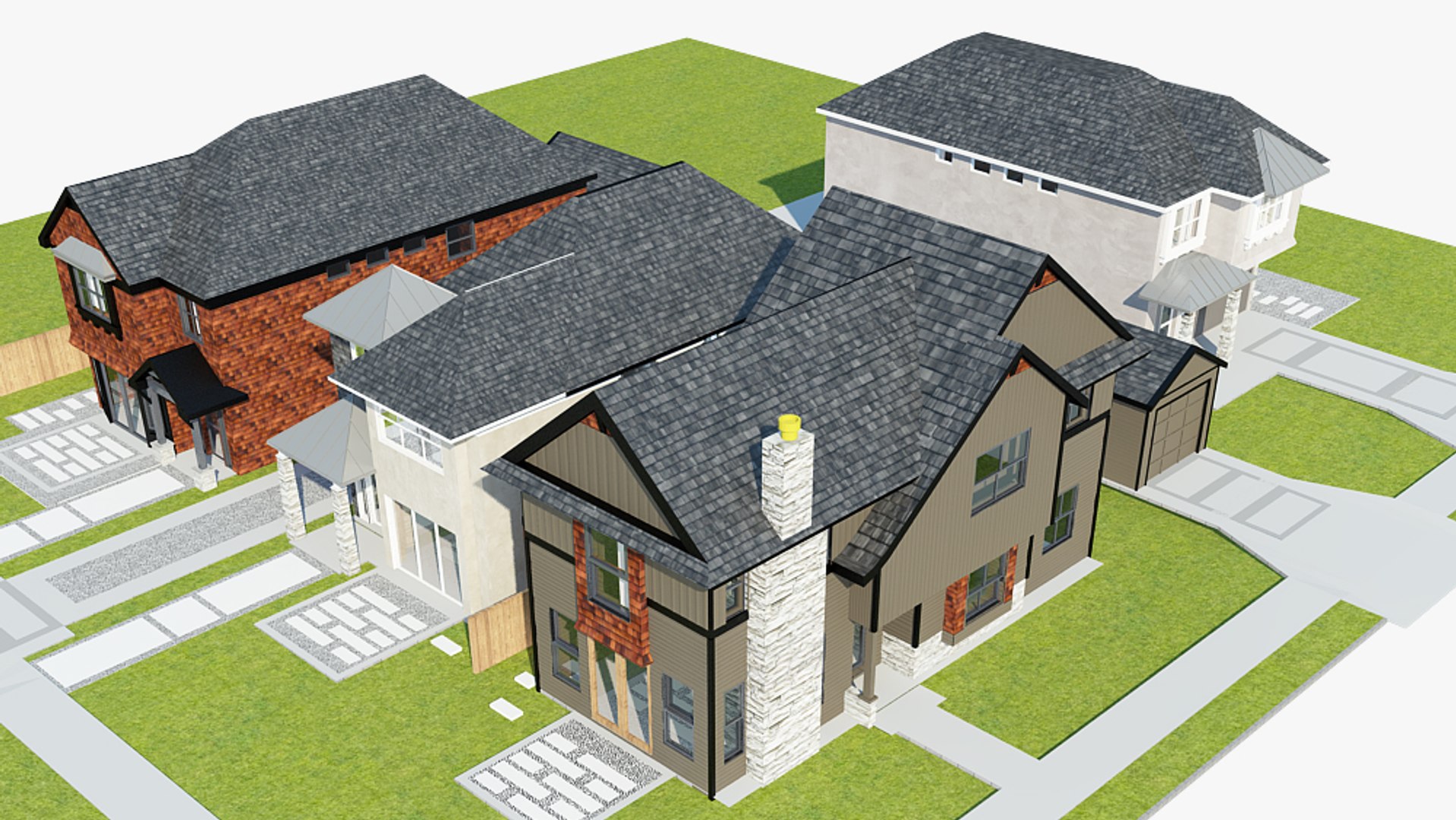 3D Model Realistic Neighborhood - TurboSquid 1494057