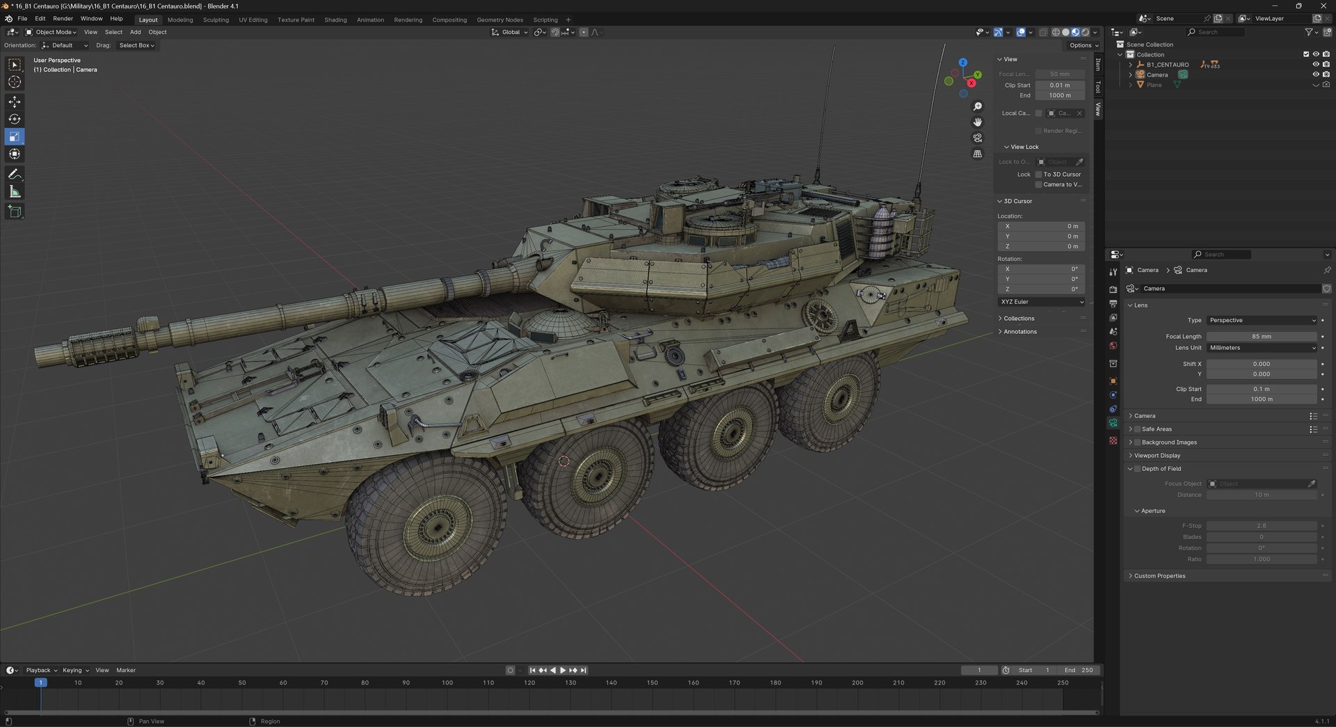 B1 Centauro Wheeled Tank Destroyer 3D Model - TurboSquid 2257895