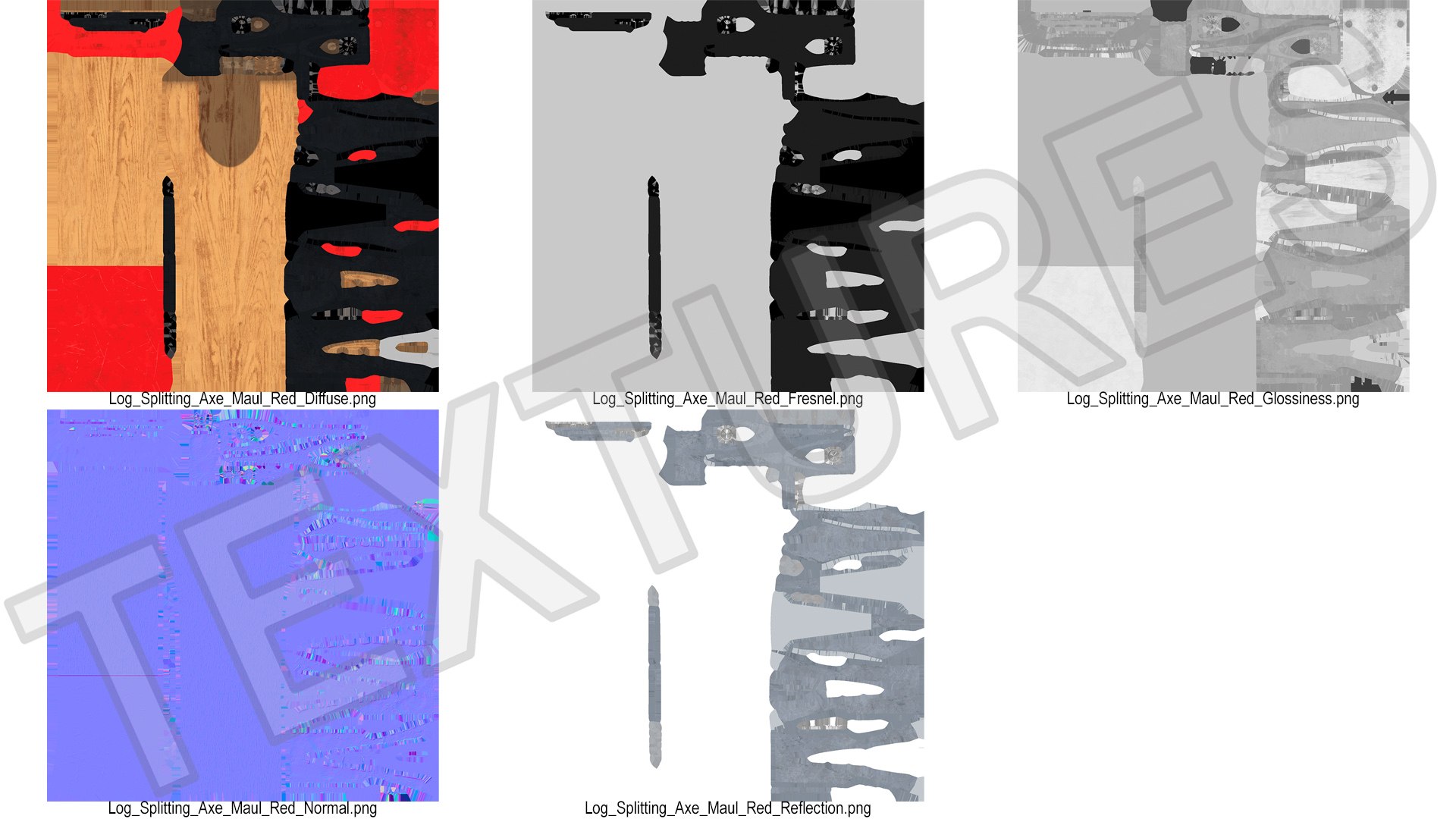 3D Log Splitting Maul Axe - TurboSquid 2191833