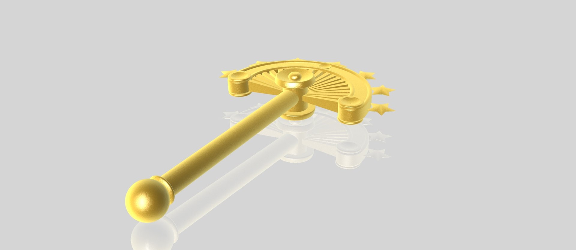 Scepter Gold Golden 3d C4d