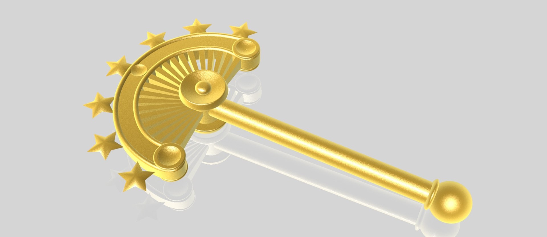 Scepter Gold Golden 3d C4d