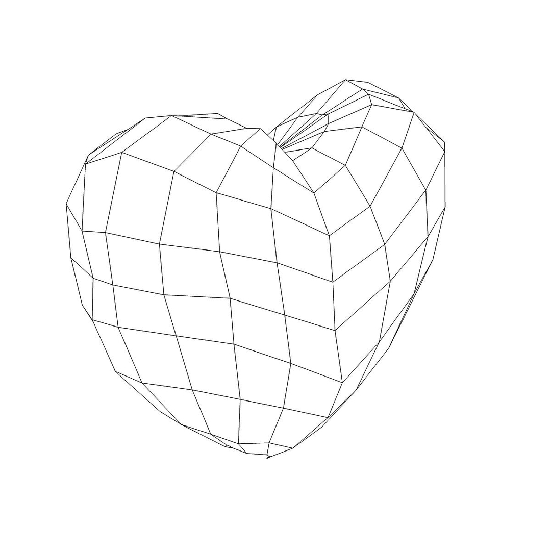 Crystal Heart Drawing