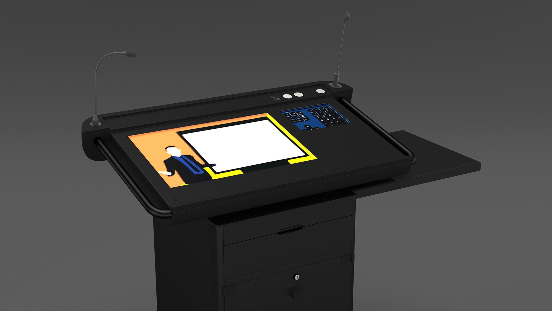 Modern Business Lectern Black 3D model - TurboSquid 2061997