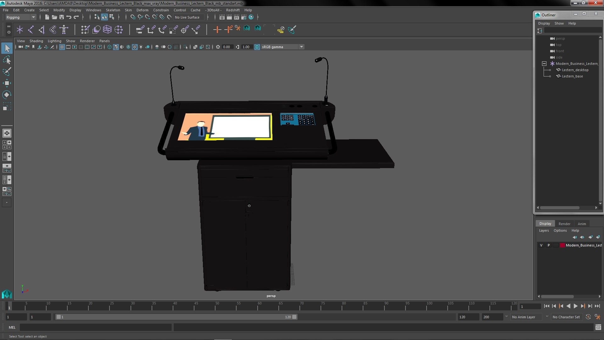 Modern Business Lectern Black 3D model - TurboSquid 2061997