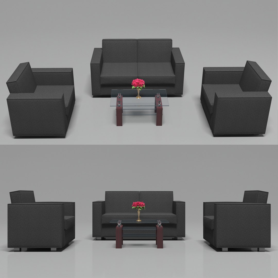 Free Sofa Set 3D Model - TurboSquid 2334286