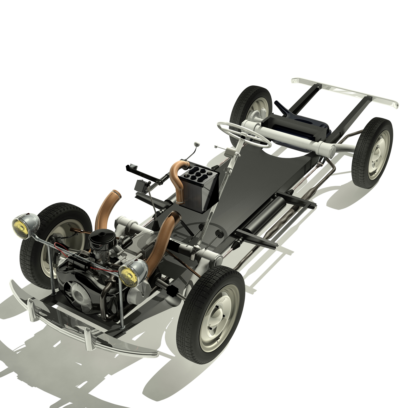 classic citroen 2cv 1958 3d model