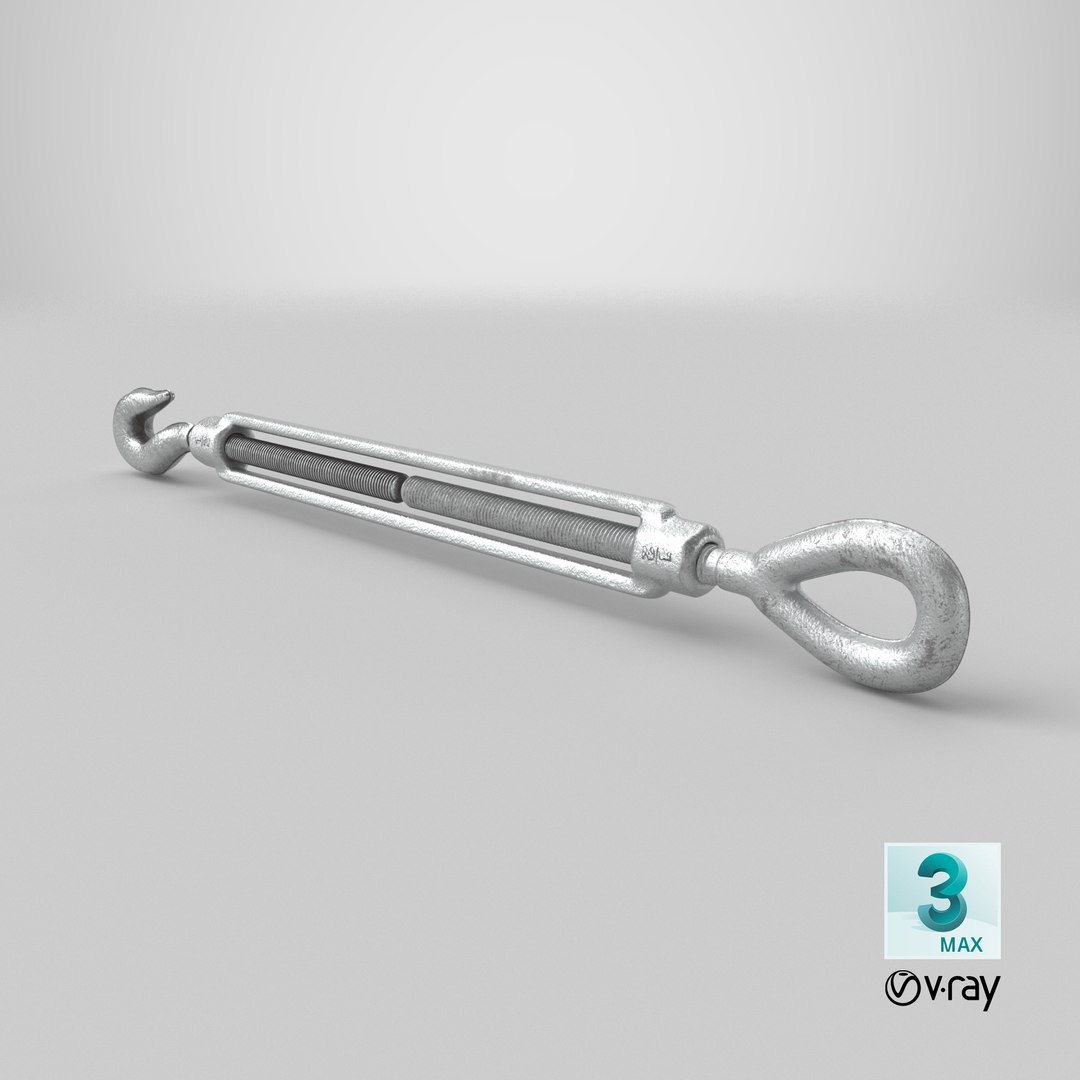 3D Turnbuckle Hook And Eye - TurboSquid 2489263