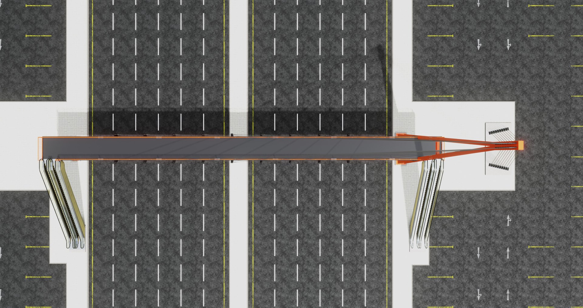 Rope Tension Pedestrian Overpass Escalator 3D Model - TurboSquid 2324194