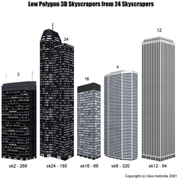 polygons skyscraper 3d model