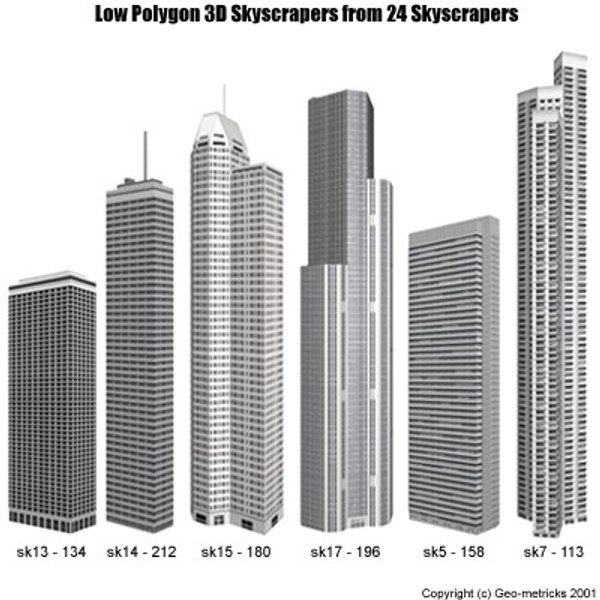 polygons skyscraper 3d model