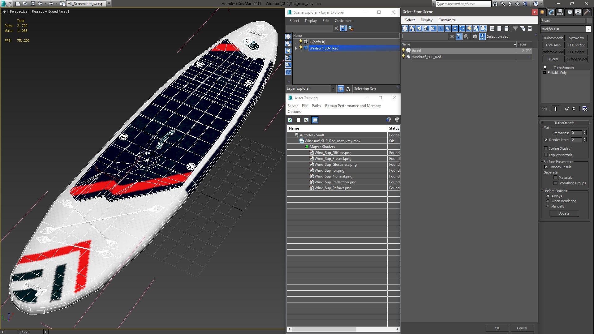 Windsurf SUP Red 3D Model - TurboSquid 2062288