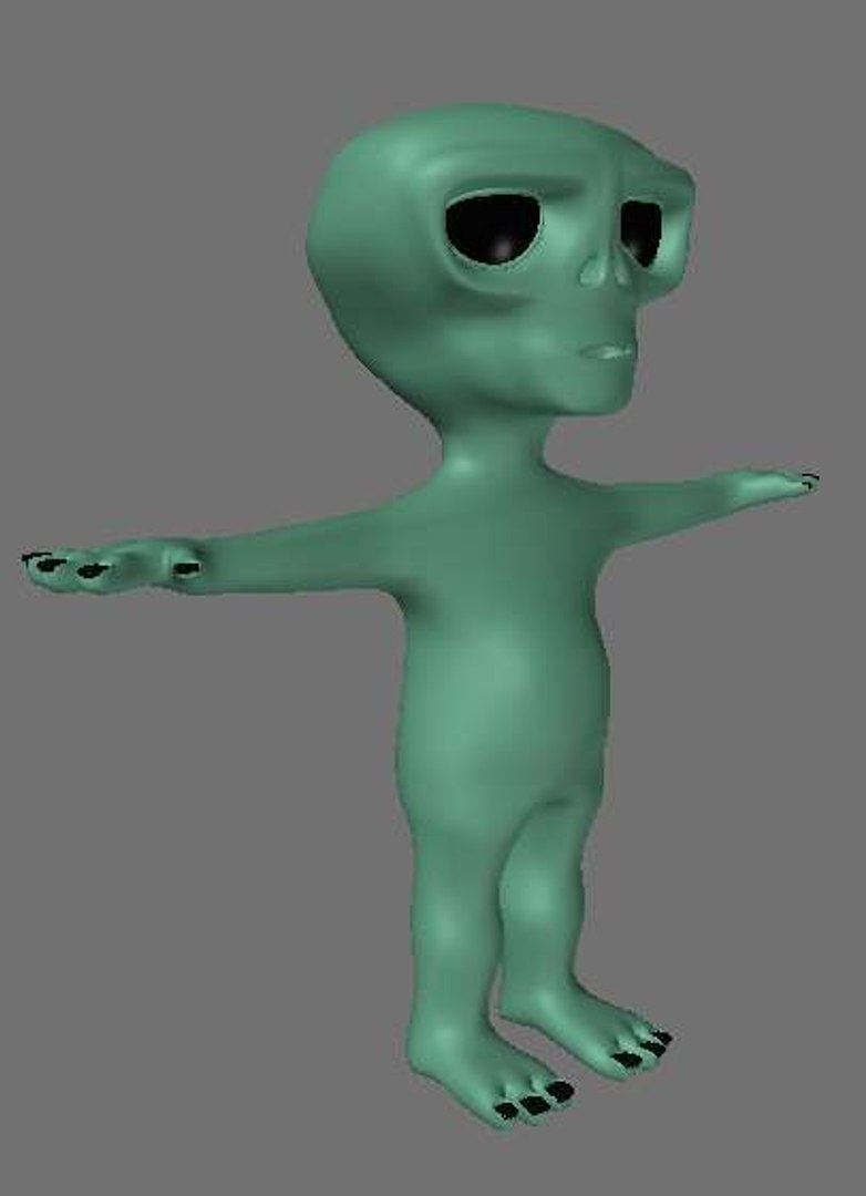 3d linn alien little green model