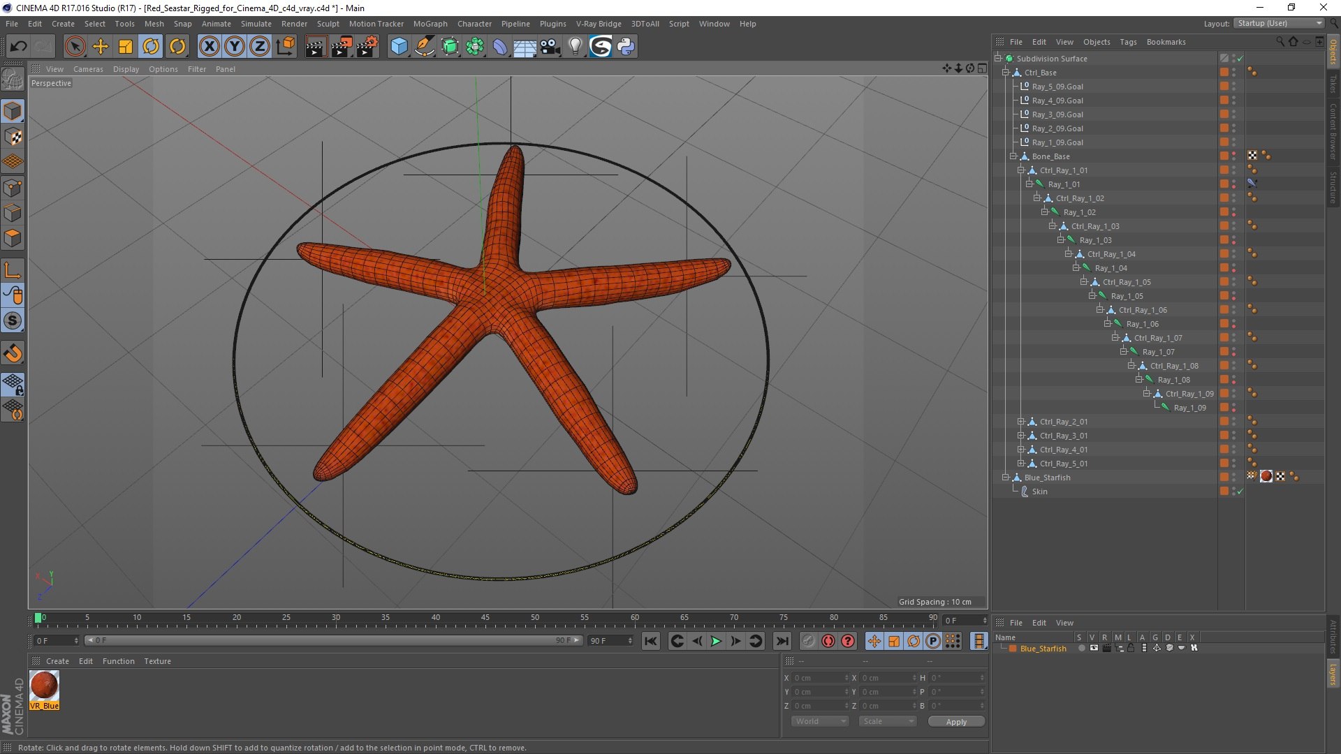3D Red Sea Star Rigged For Cinema 4D - TurboSquid 2250662