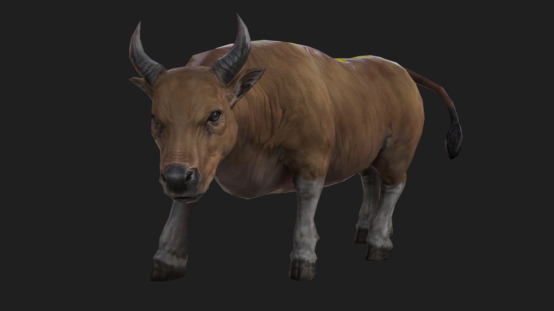 Lowpoly PBR Game Ready Bull Animation 3D Model - TurboSquid 2097036