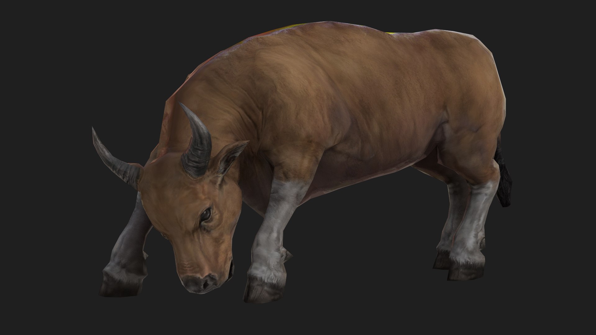 Lowpoly PBR Game Ready Bull Animation 3D Model - TurboSquid 2097036