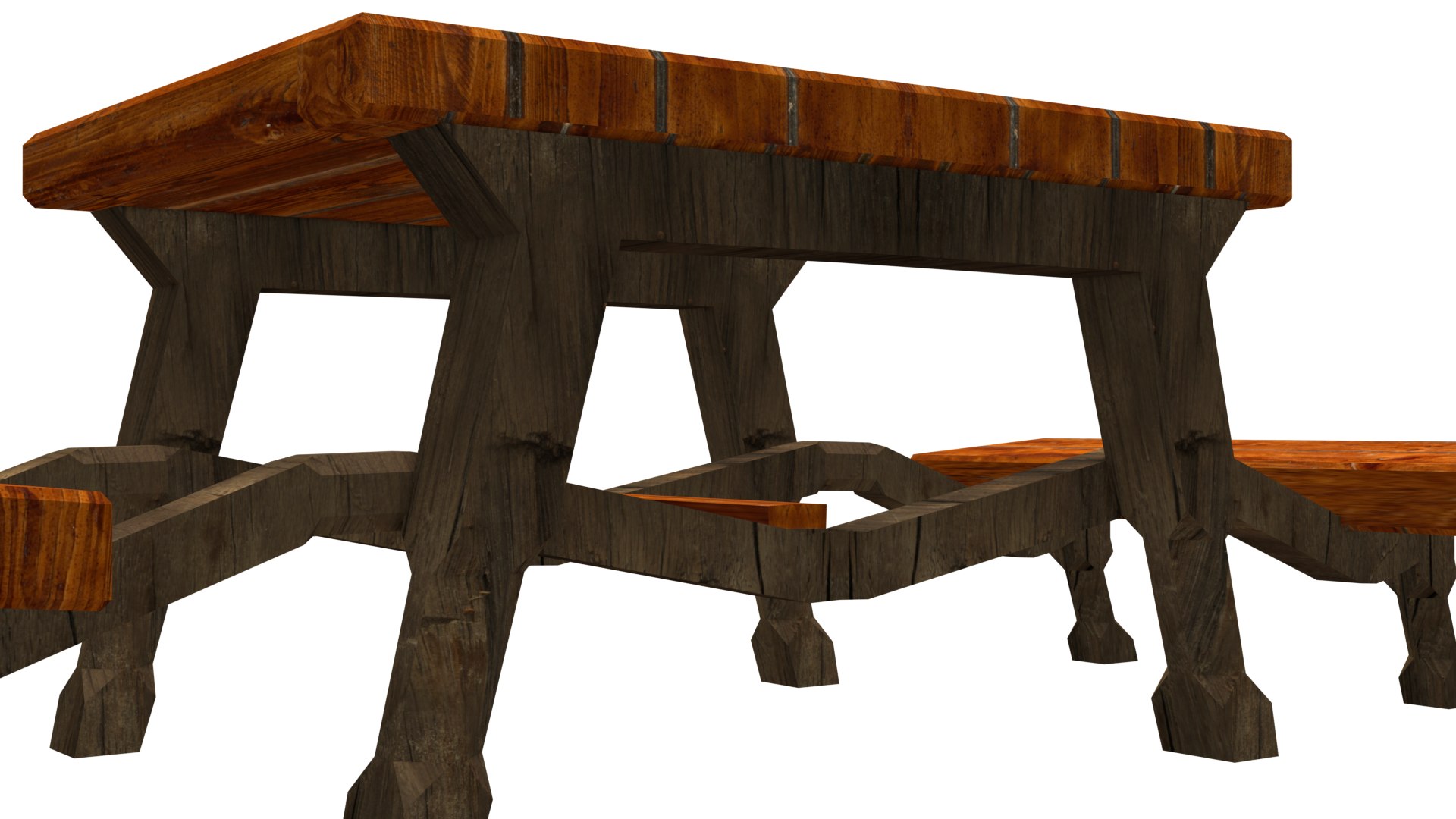 3D Game-Ready Low Poly Wooden Hotel Bench Outdoor - TurboSquid 2398383