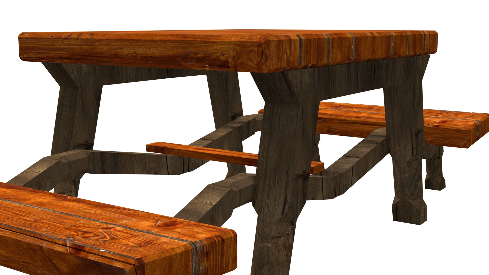 3D Game-Ready Low Poly Wooden Hotel Bench Outdoor - TurboSquid 2398383