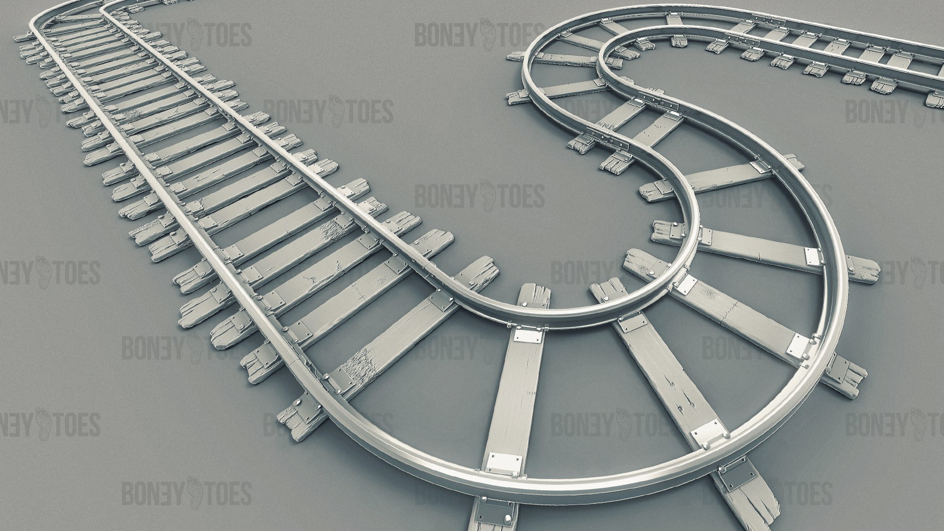 Sculpted Railroad Track Max