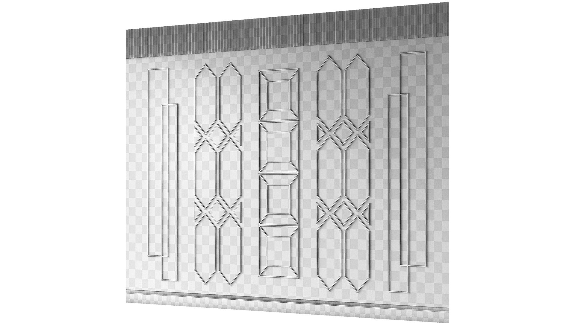 3D Wall Composition With Moldings Modern Minimal Geometric Pattern ...