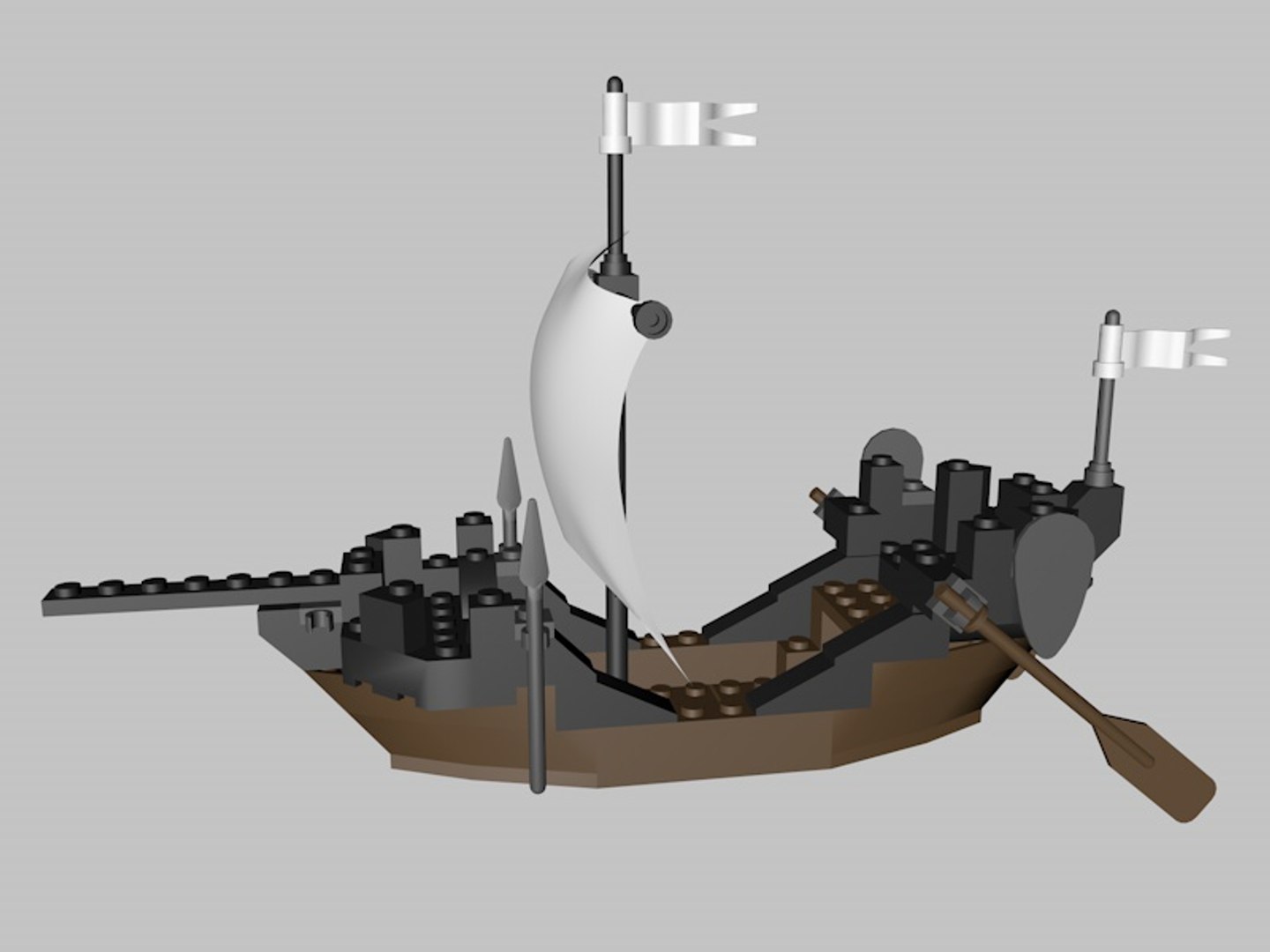3d Lego Medieval Ship