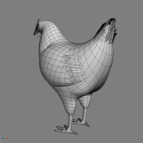 white chicken 3d model