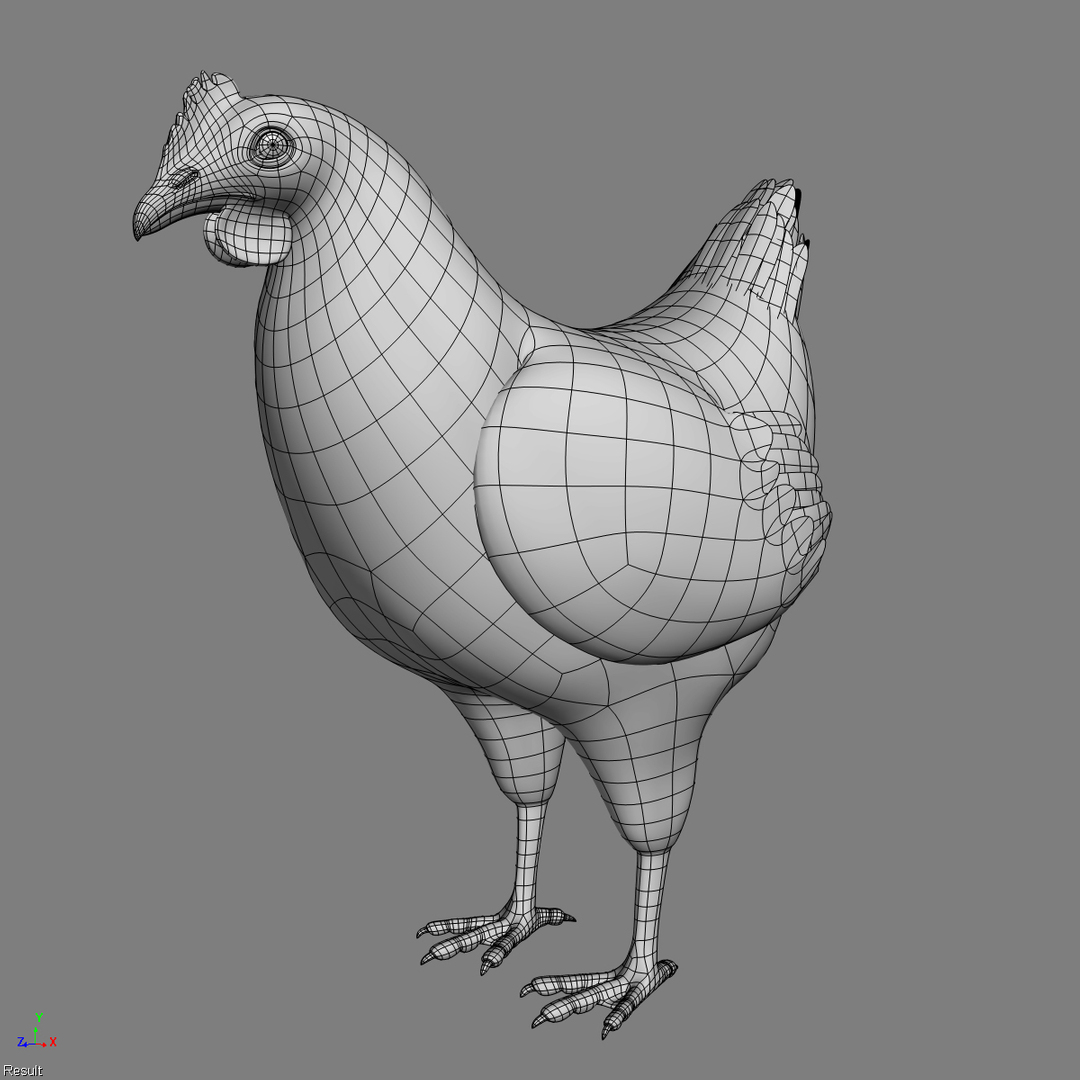 white chicken 3d model