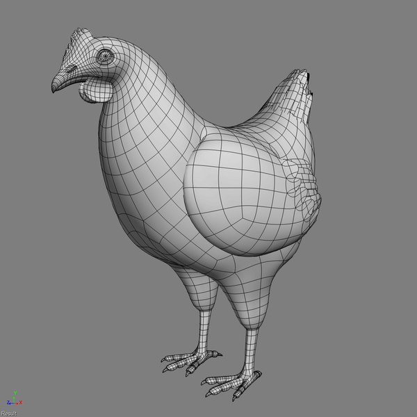 white chicken 3d model