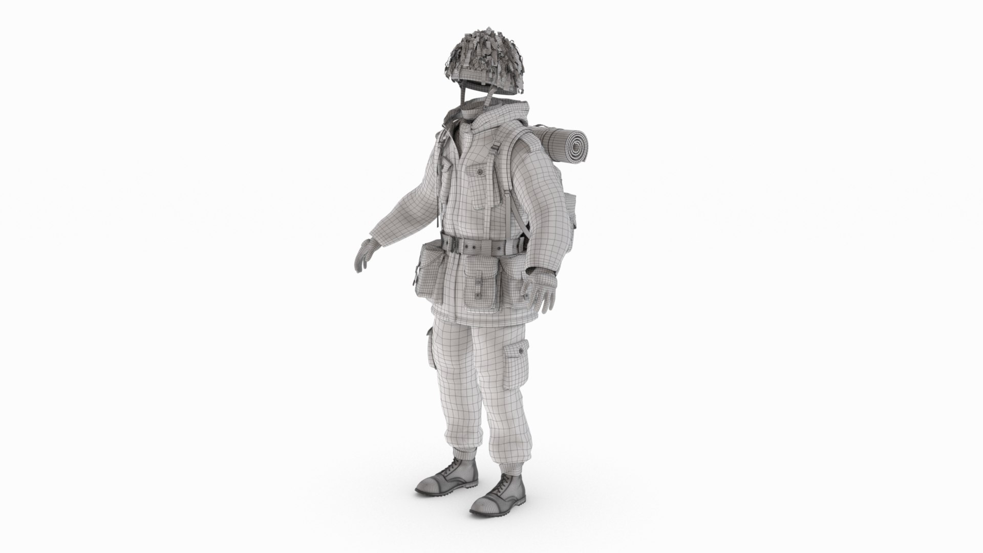 3D Paratrooper - Falklands War Military Soldier Uniform - TurboSquid ...
