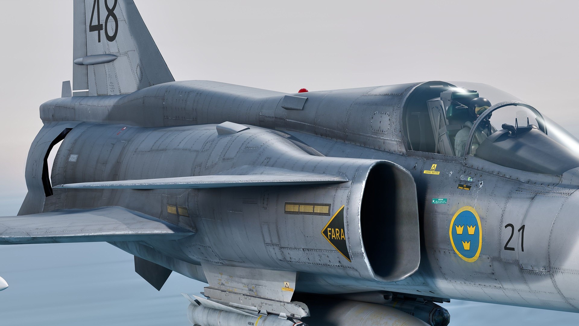 3D Saab 37 Viggen With High Resolution Cocpit - Multiple Decals Set ...