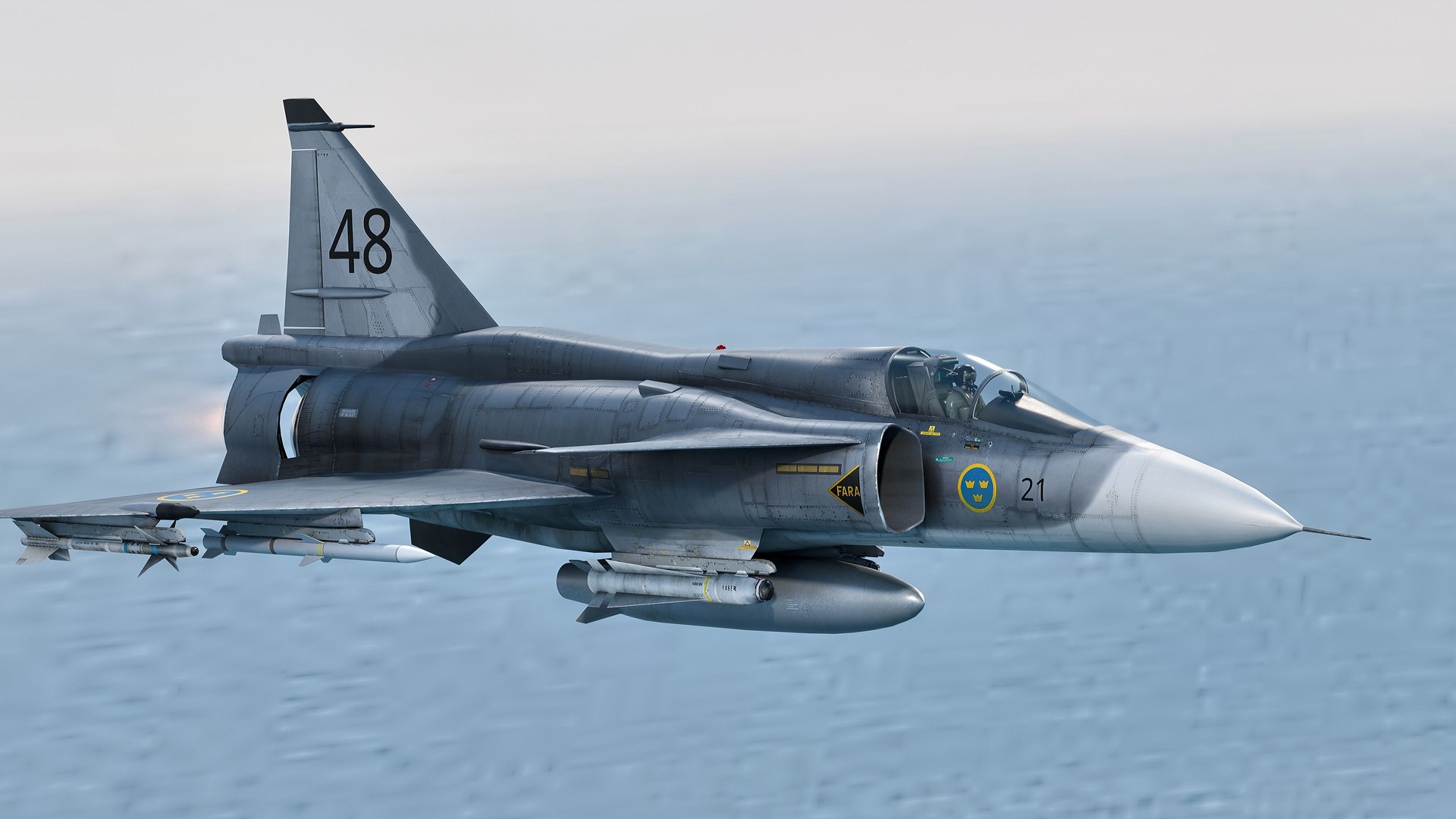 3D Saab 37 Viggen With High Resolution Cocpit - Multiple Decals Set ...