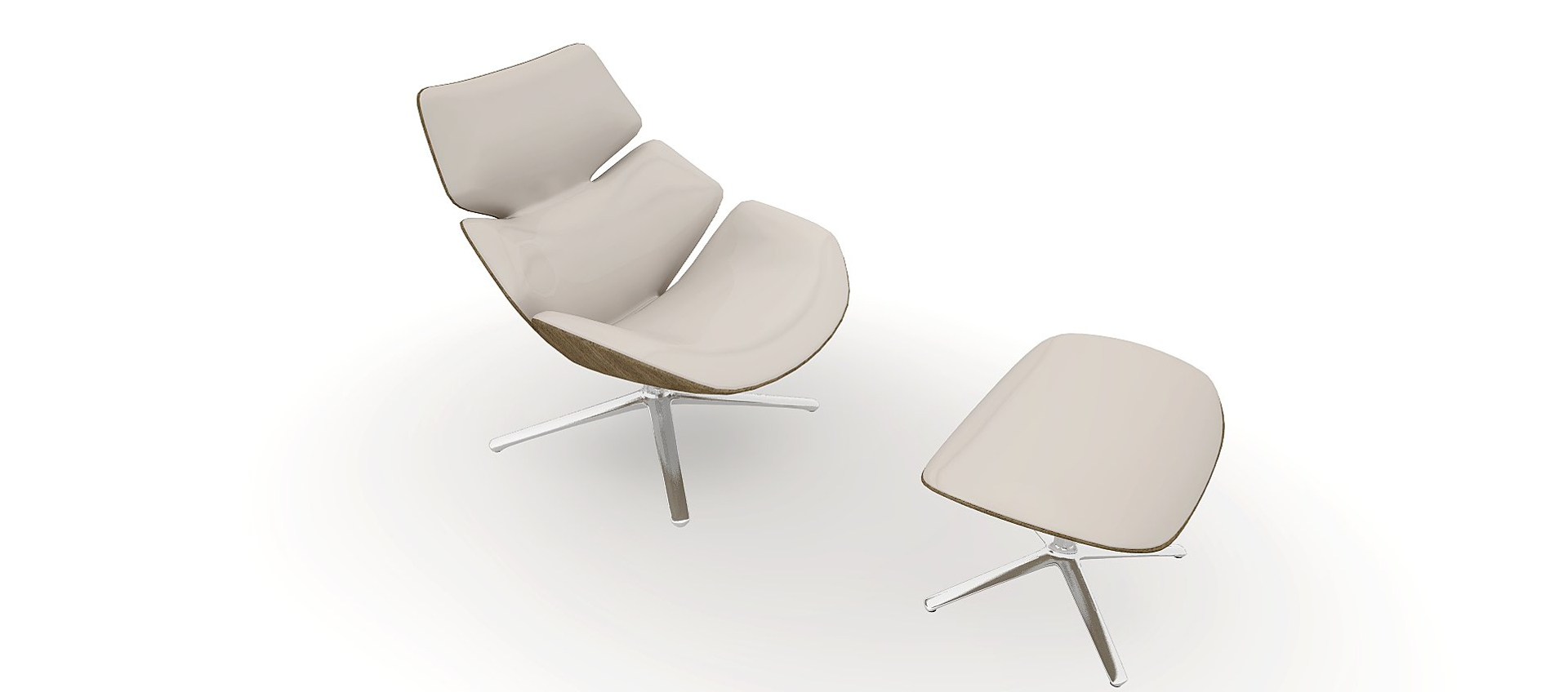 3d shrimp chair ottoman cor