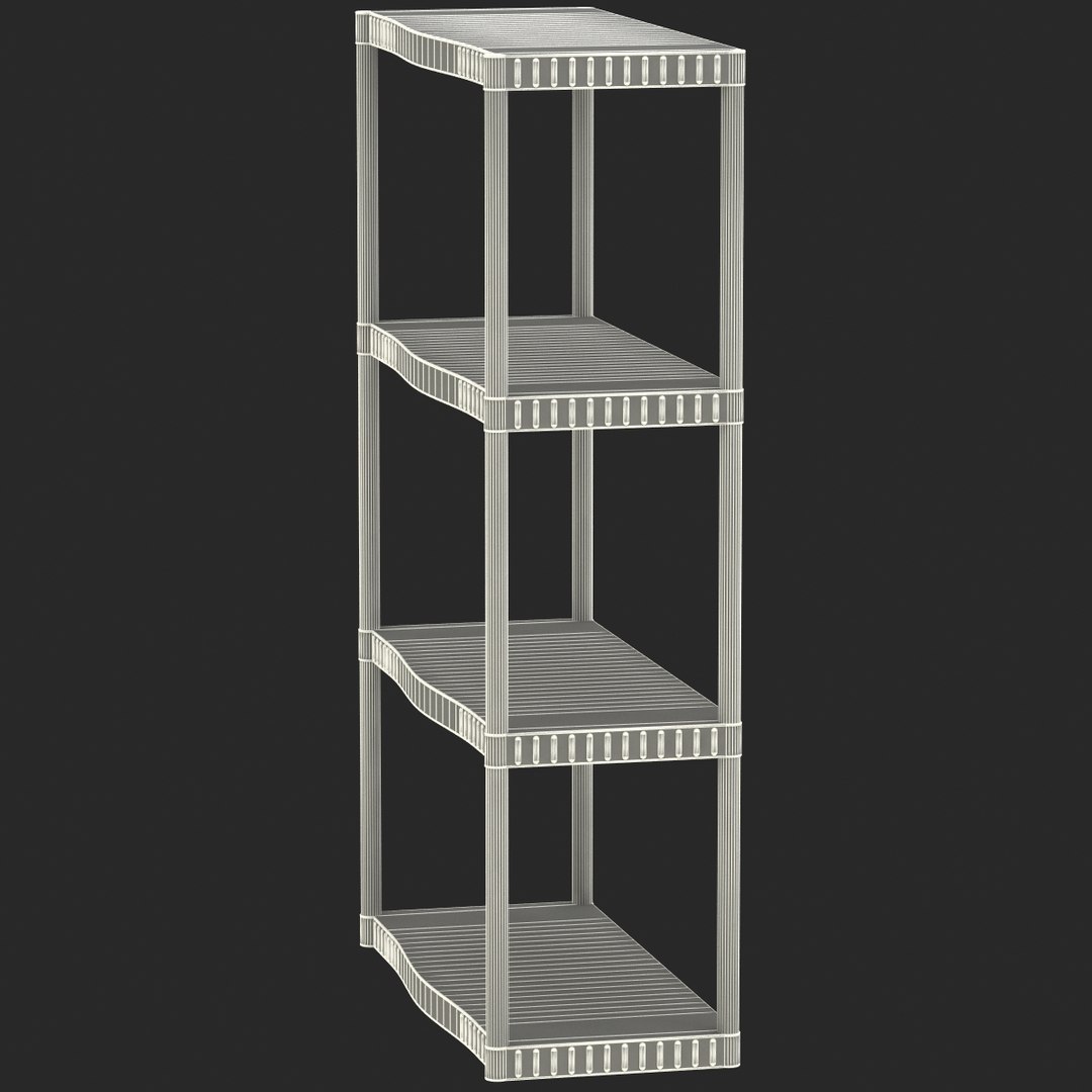 3d 4-tier heavy plastic shelves model