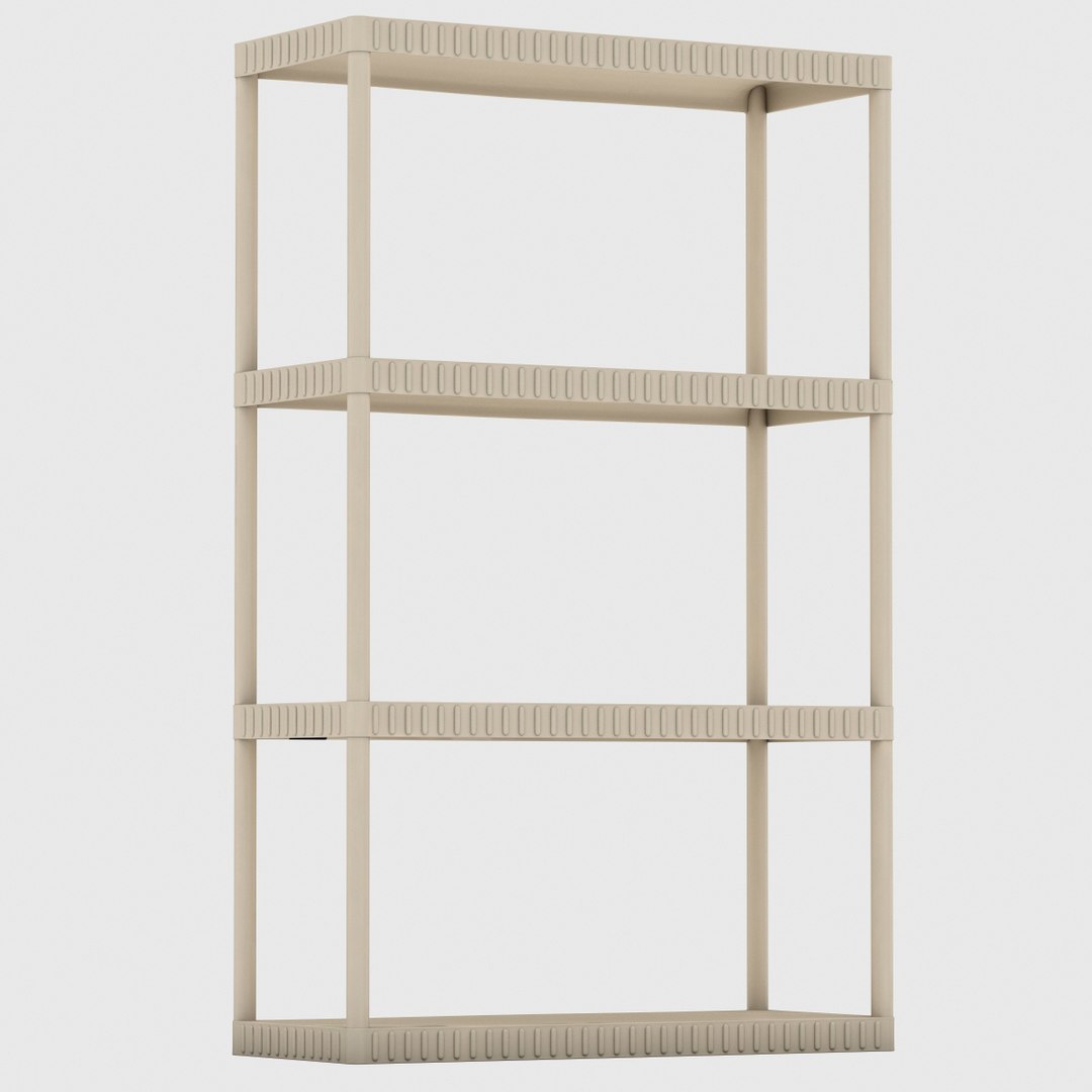 3d 4-tier heavy plastic shelves model