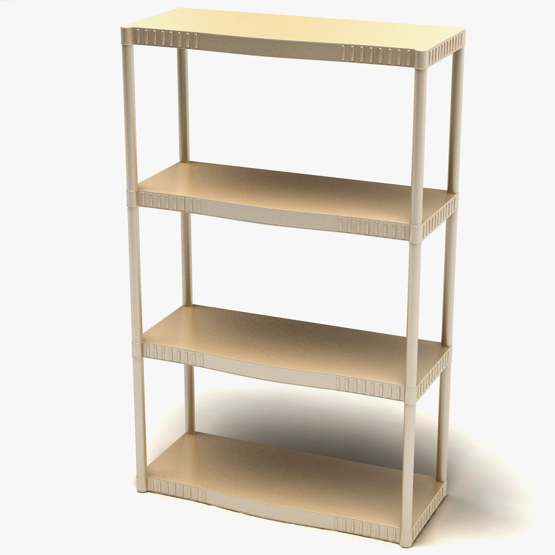 3d 4-tier heavy plastic shelves model