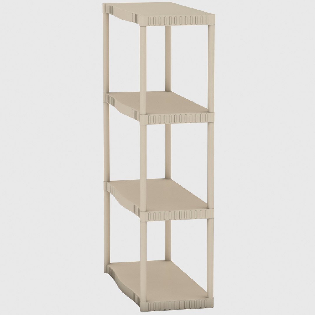 3d 4-tier heavy plastic shelves model