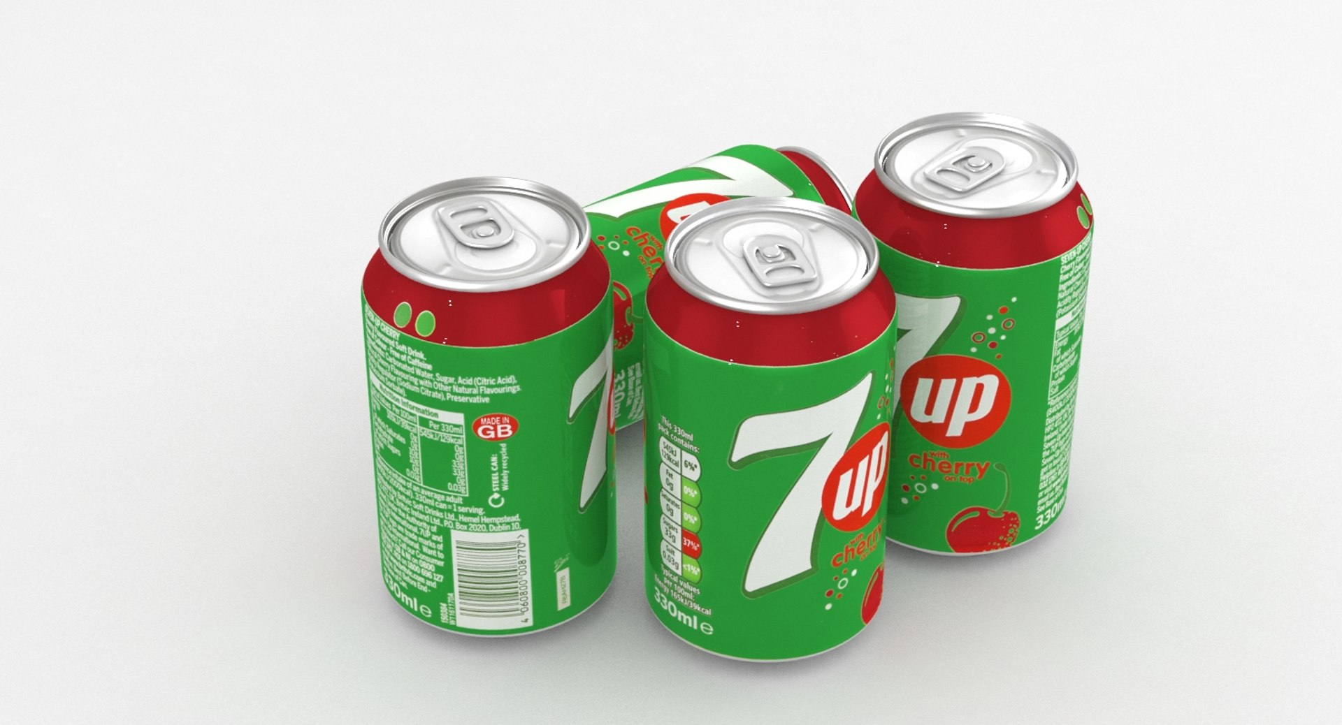 3D beverage 7up cherry 330ml model | 1147962 | TurboSquid