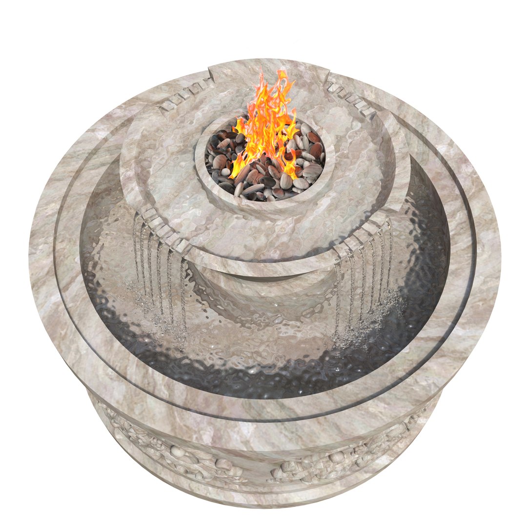 Classic Stone Fountain And Fire Pit Model - TurboSquid 1949980