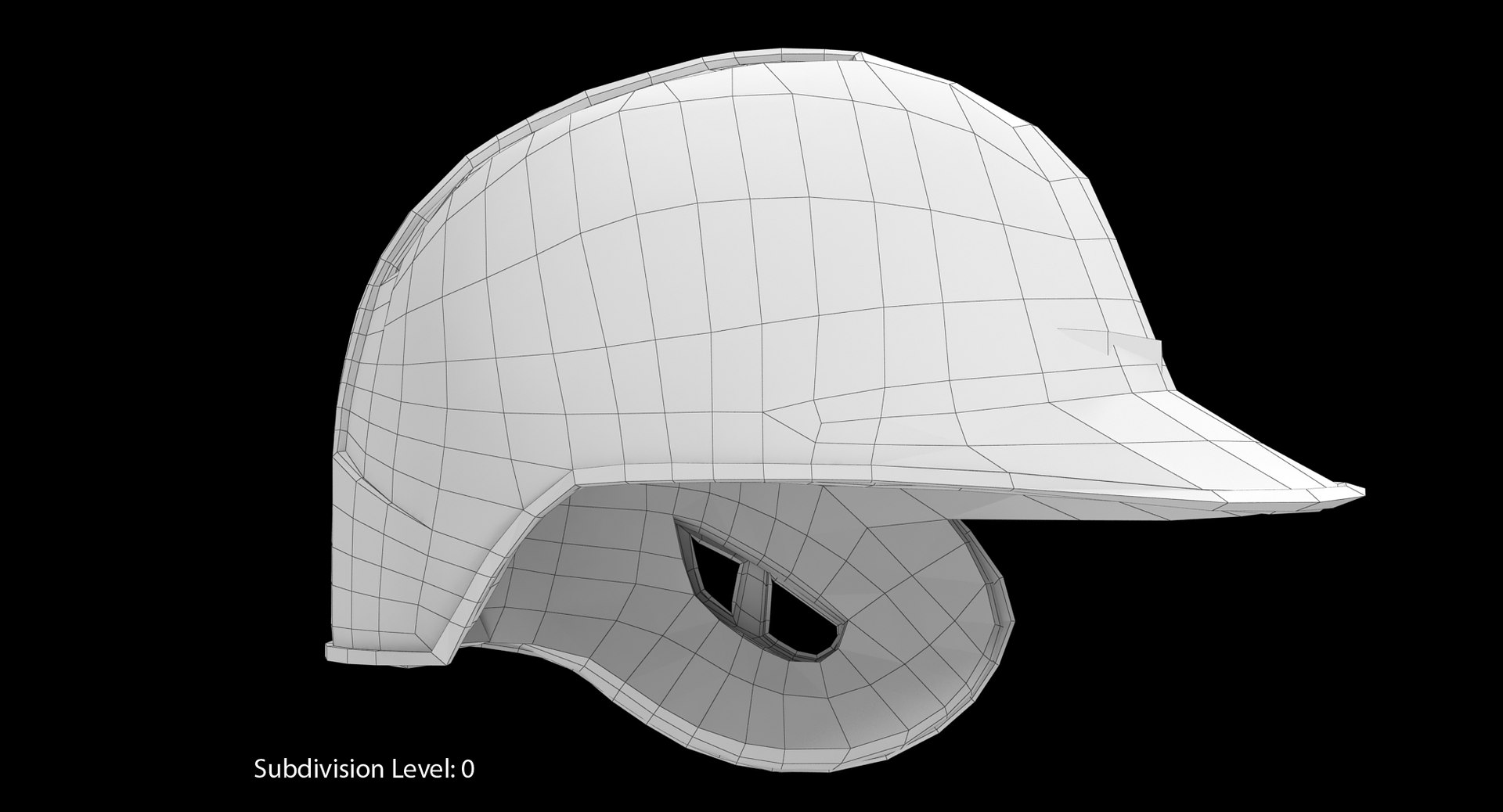 Baseball Helmet Black Generic 3d Model