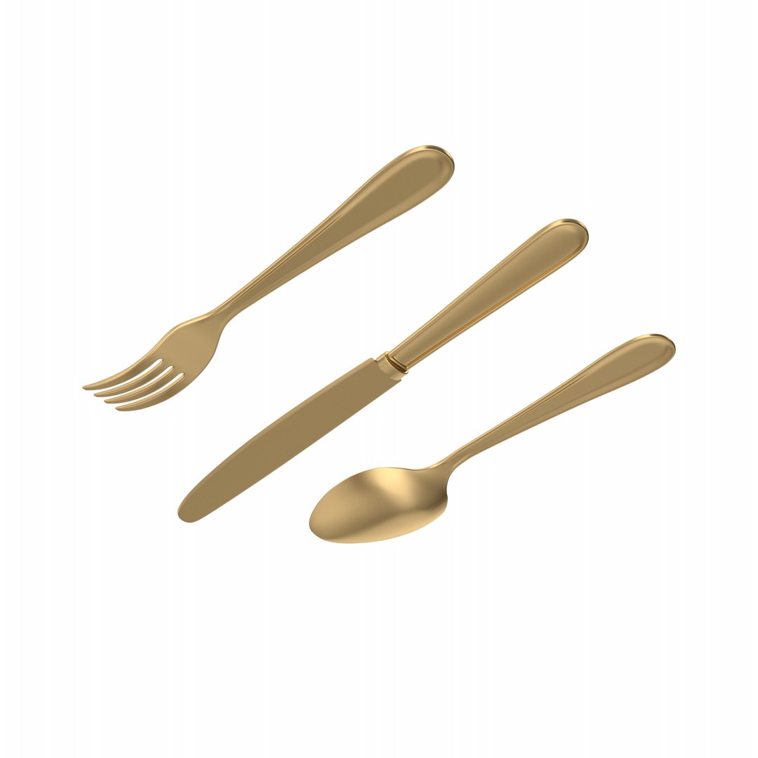 3D Cutlery Set Model - TurboSquid 1902180