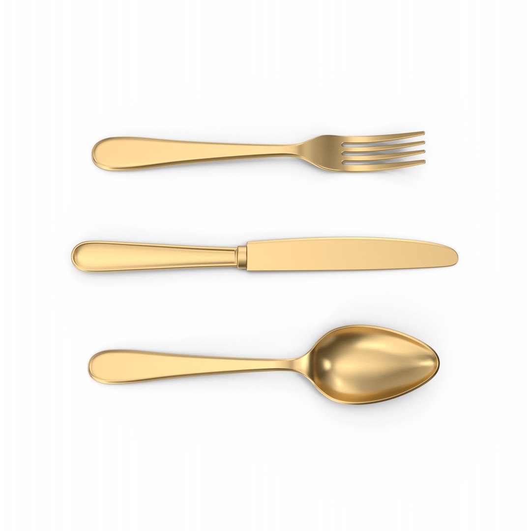 3D Cutlery Set Model - TurboSquid 1902180