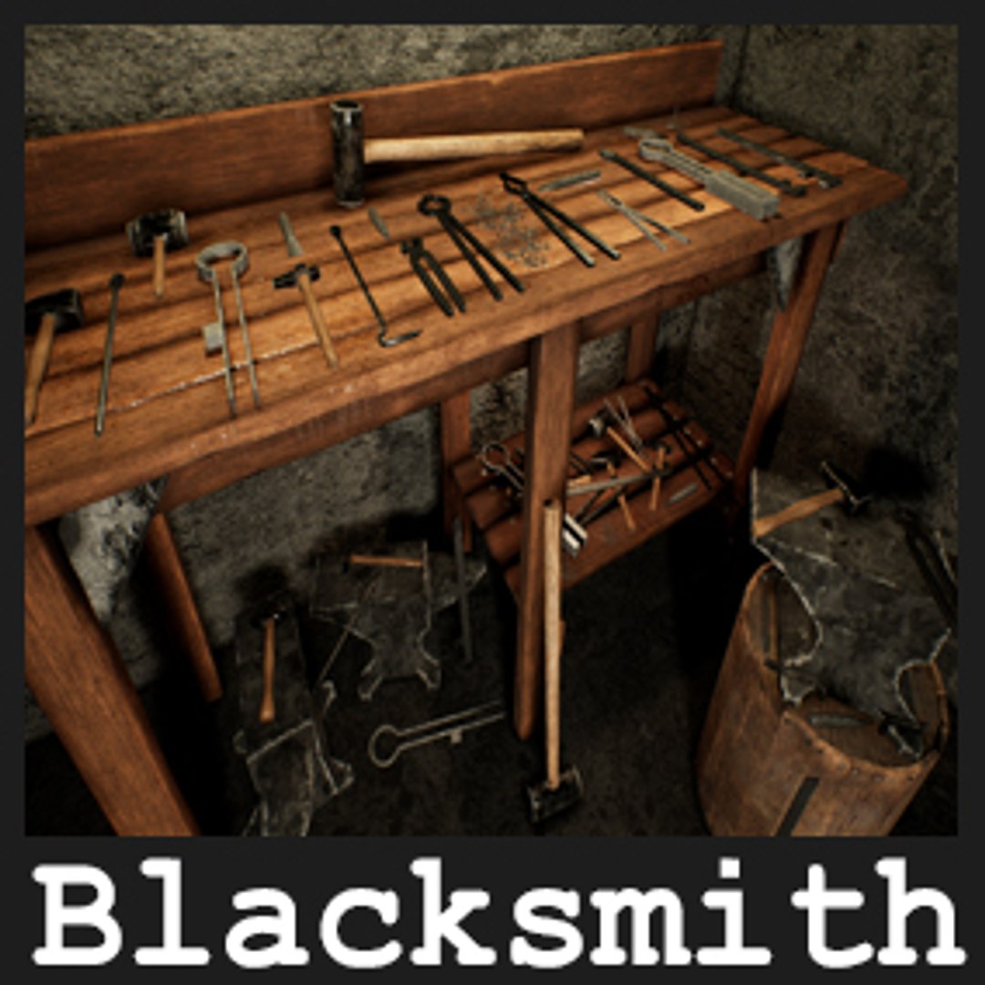 3D Model Blacksmith Props 23 Assets - TurboSquid 2109196