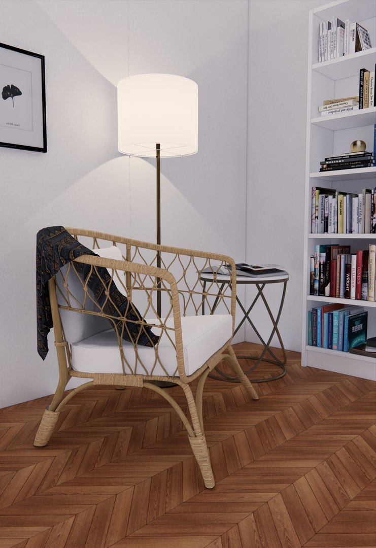 Rattan Chair IKEA STOCKHOLM2017 3D Model - TurboSquid 2002613