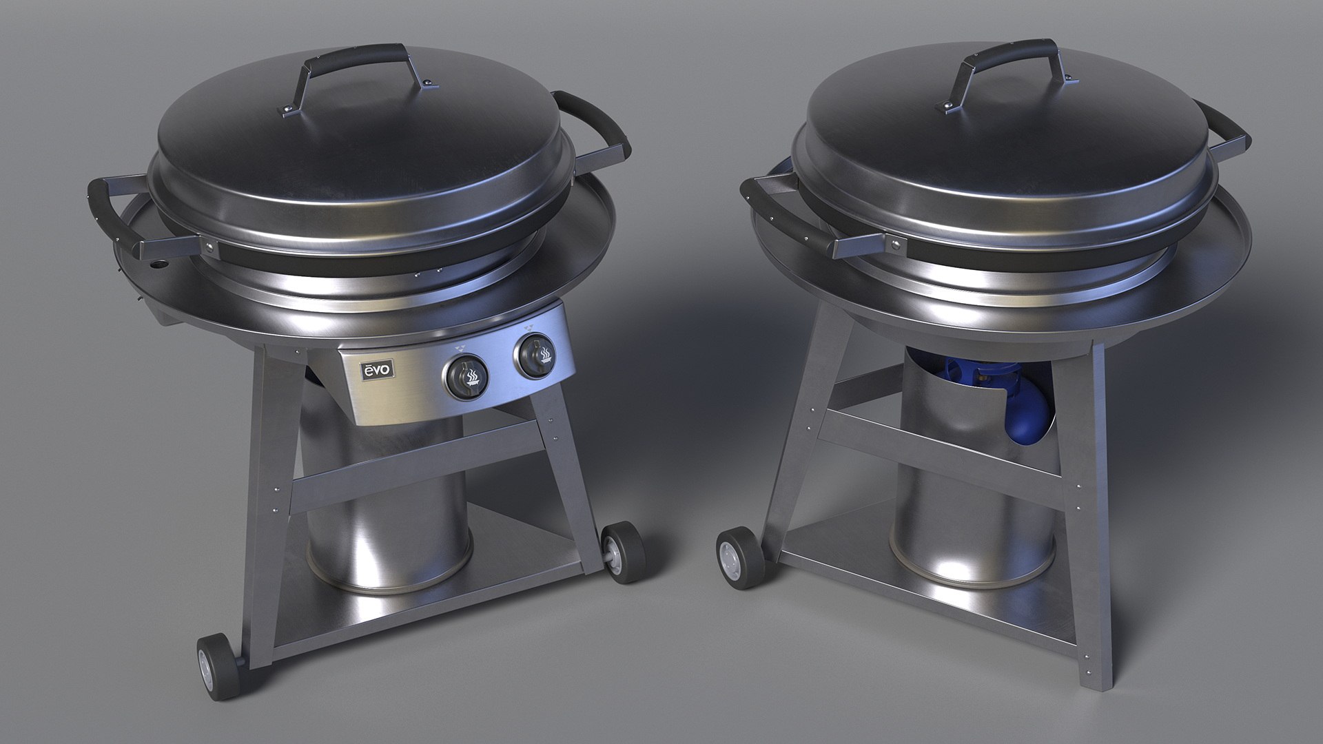 Evo Residential Professional Wheeled Cart Griddle 3D Model - TurboSquid ...