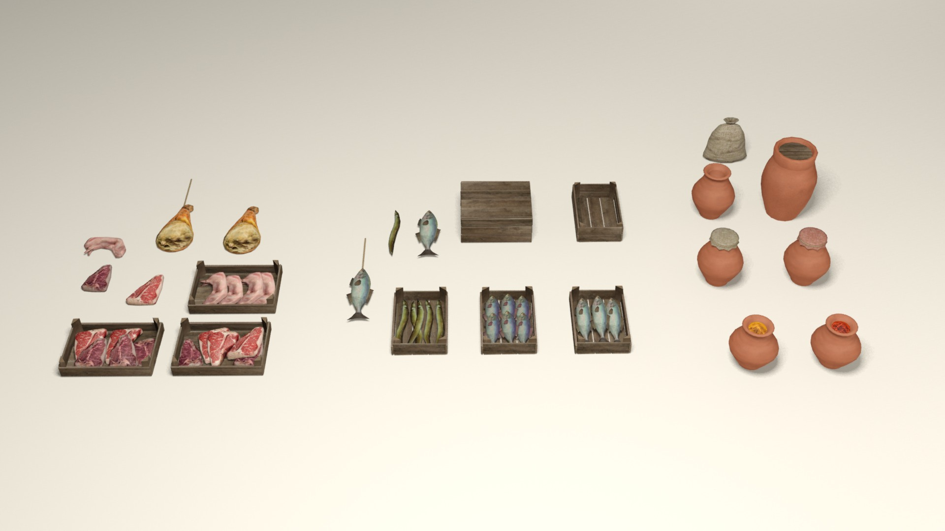 Medieval Street Markets Props Collection 3D Model - TurboSquid 1827319