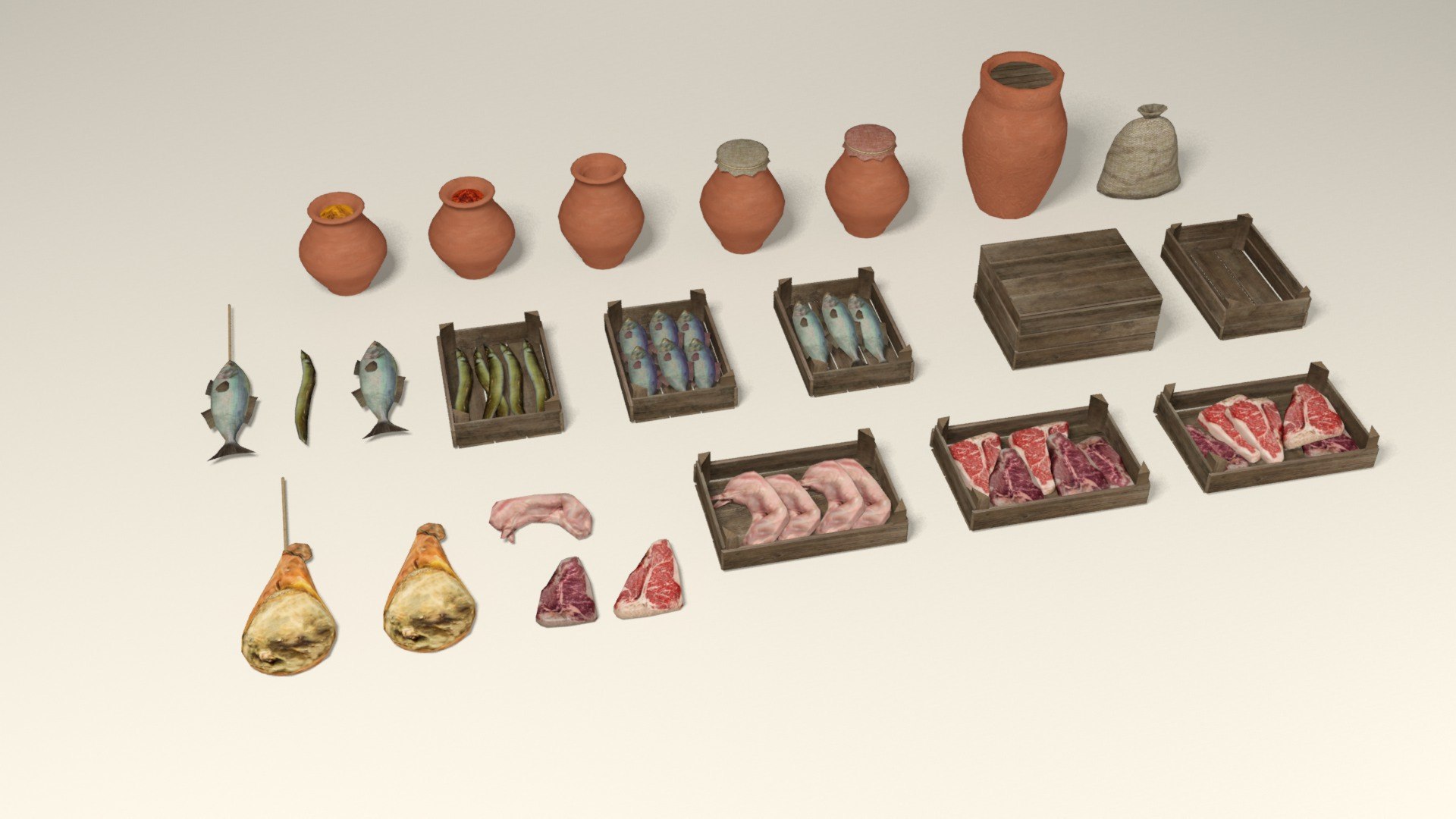 Medieval Street Markets Props Collection 3D Model - TurboSquid 1827319