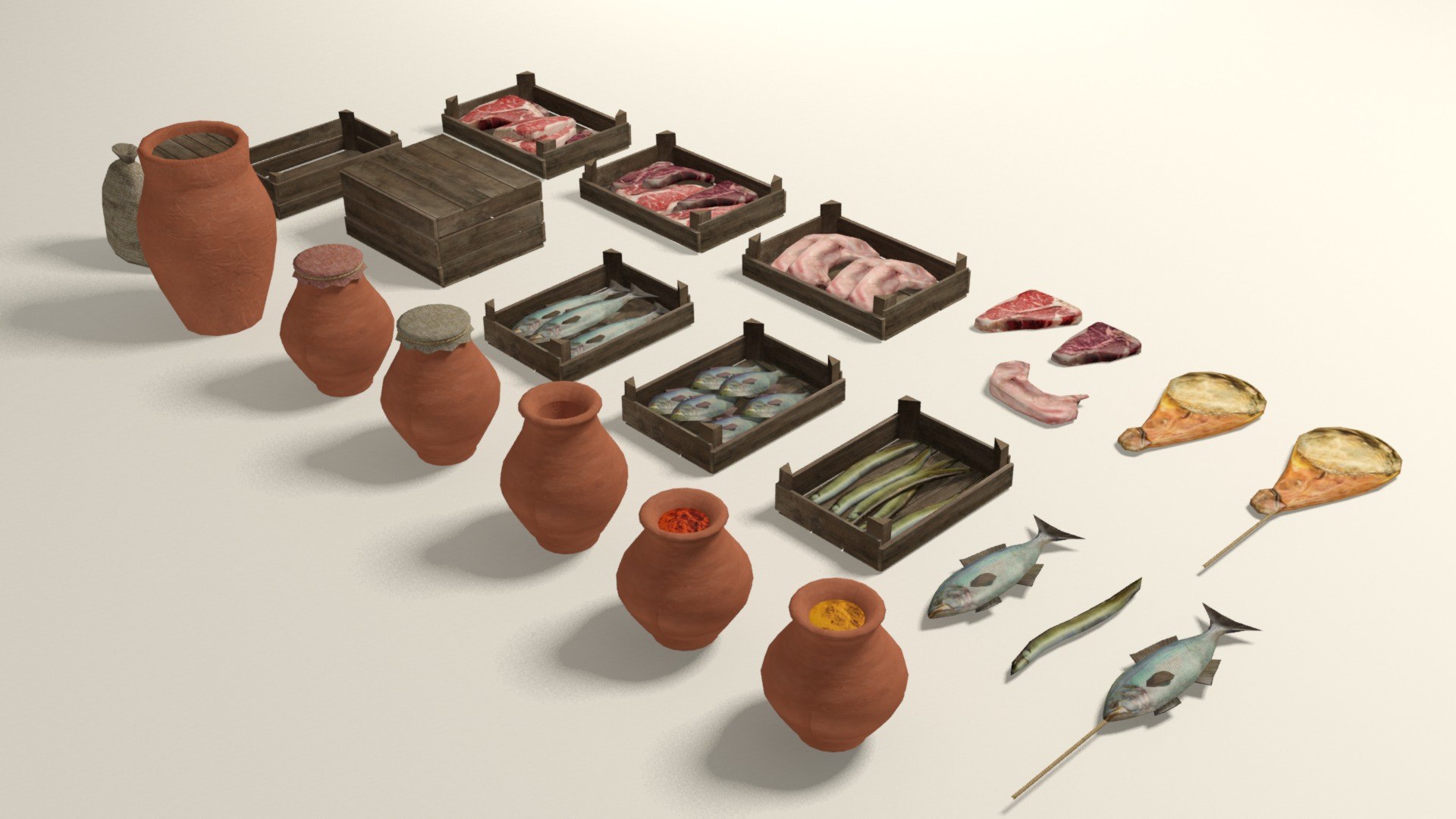 Medieval Street Markets Props Collection 3D Model - TurboSquid 1827319