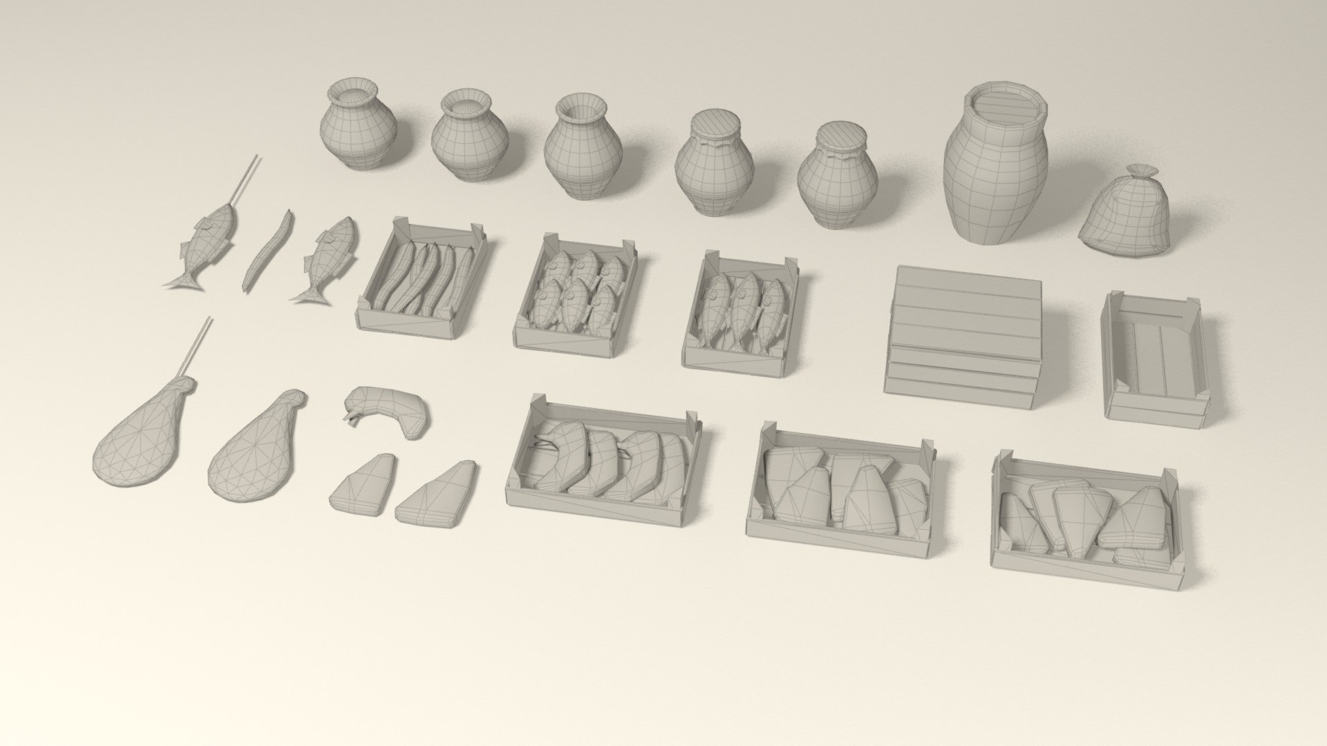Medieval Street Markets Props Collection 3D Model - TurboSquid 1827319
