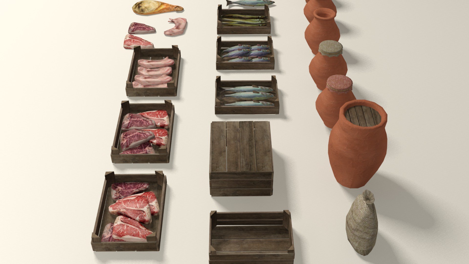 Medieval Street Markets Props Collection 3D Model - TurboSquid 1827319